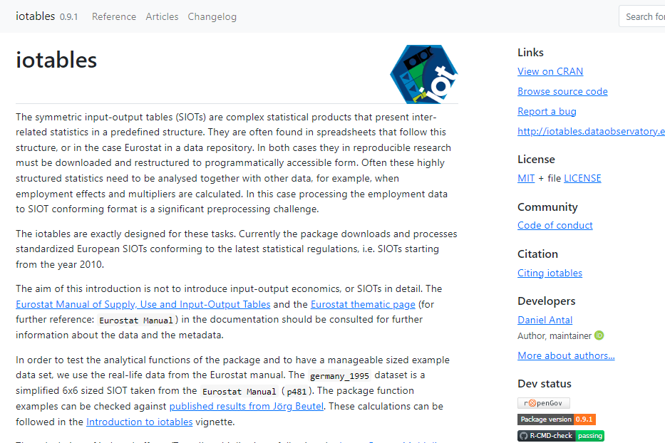Iotables R Package For Working With Symmetric Input Output Tables Reprex